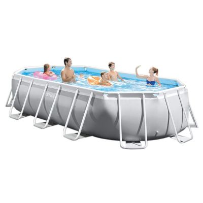 Pool 26796GN - Prism Frame Oval Pool (503x274x122cm) + aufblasbare ...