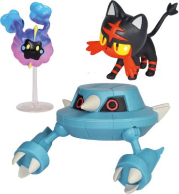 Pokémon Battle Figuren 3er-Pack Flamiau, Cosmog und Metang, Pokemon ...